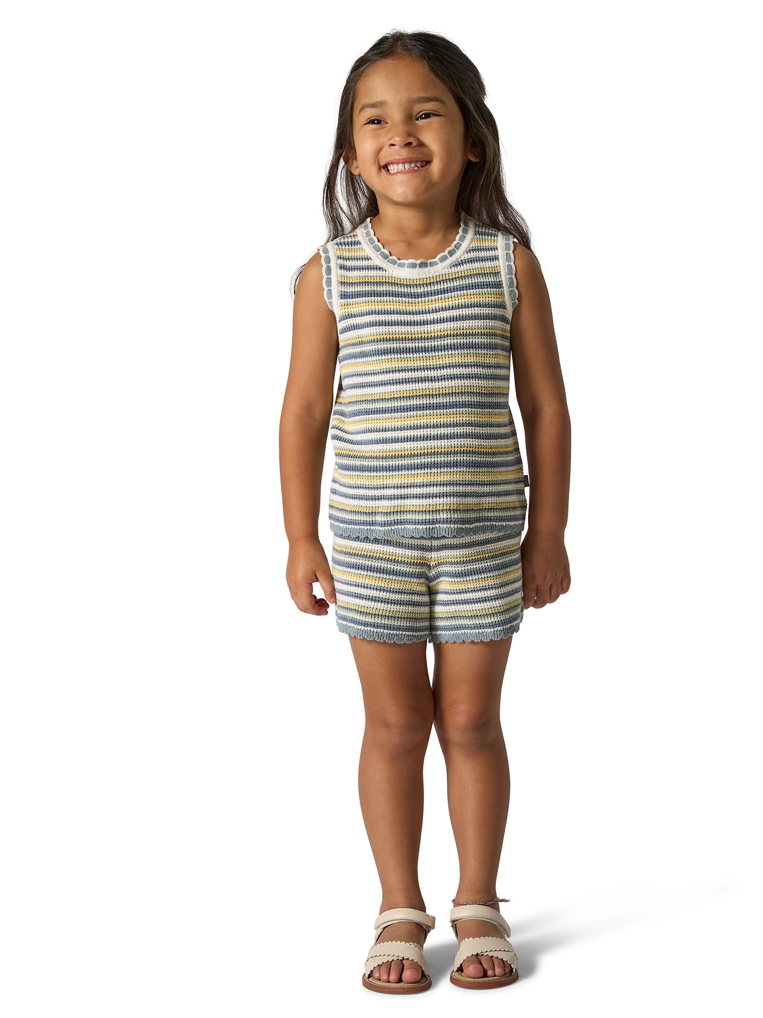 Modern Moments Toddler Girl Crochet Sweater Knit Short Set, 2-Piece ...