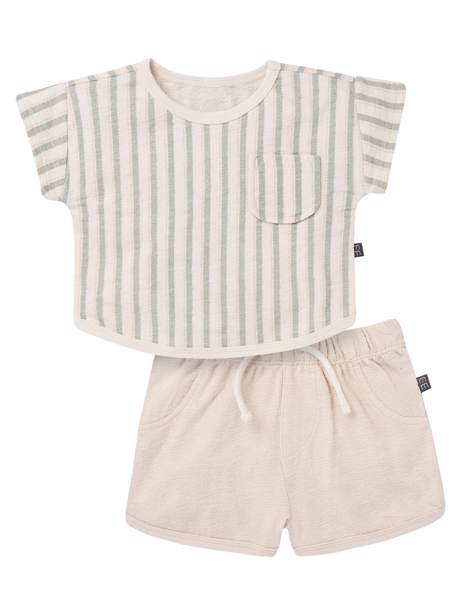 Modern Moments by Gerber Baby Boy Binding Shirt and Short Outfit Set, 2 ...