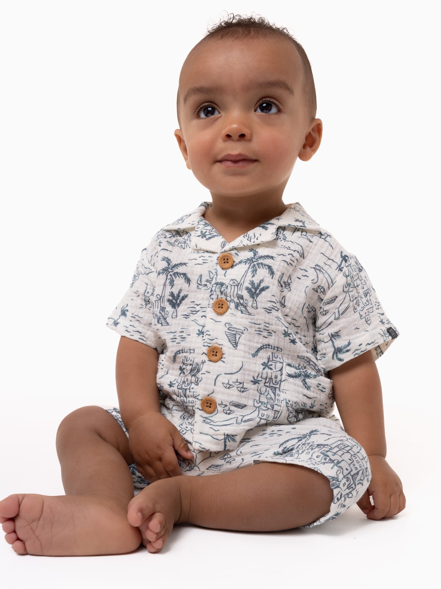 Modern Moments by Gerber Baby Boy Shirt and Short Outfit Set, Sizes 0/3 ...