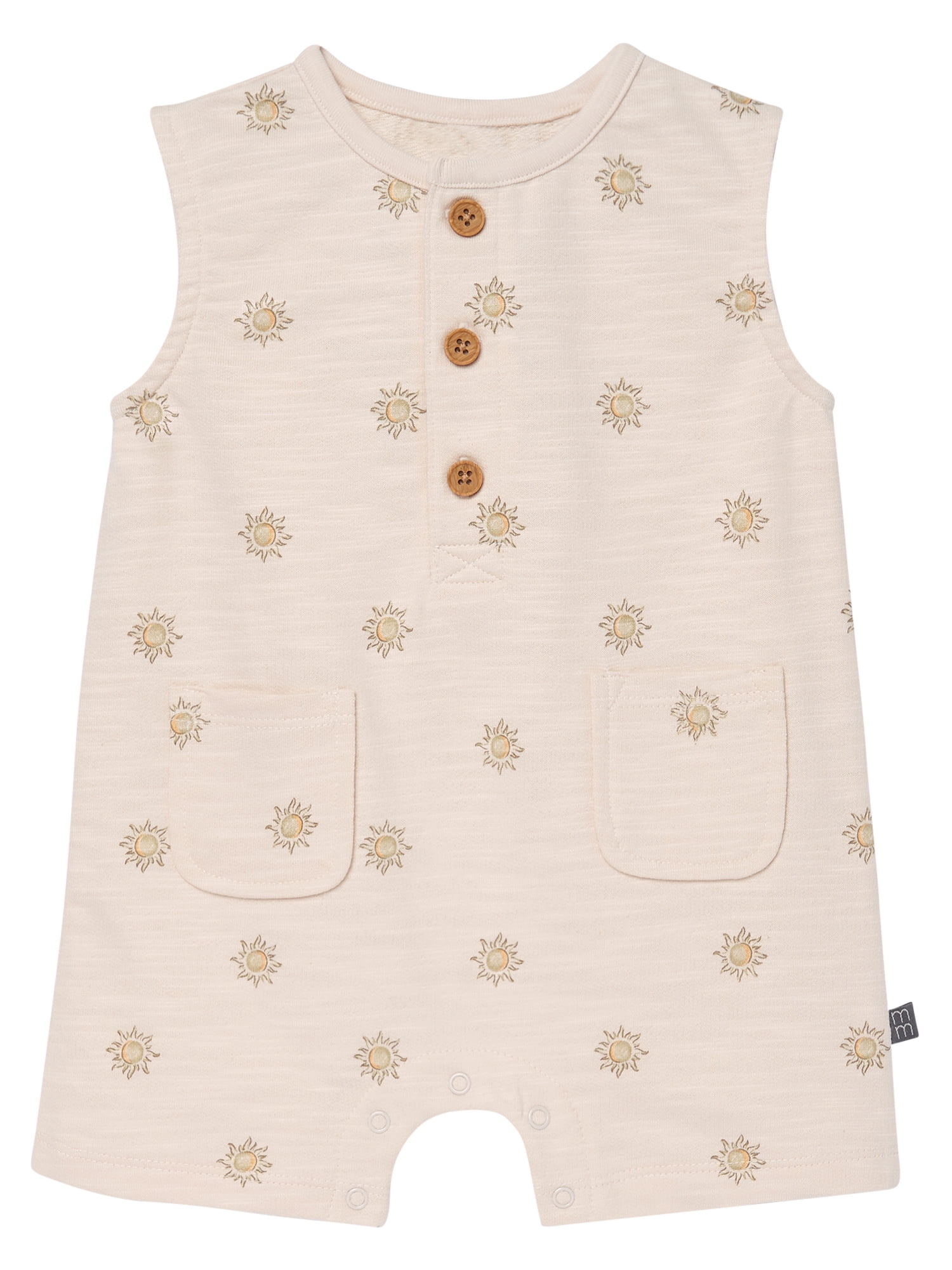 Modern Moments by Gerber Baby Boy Sleeveless Slouch Henley Romper with ...