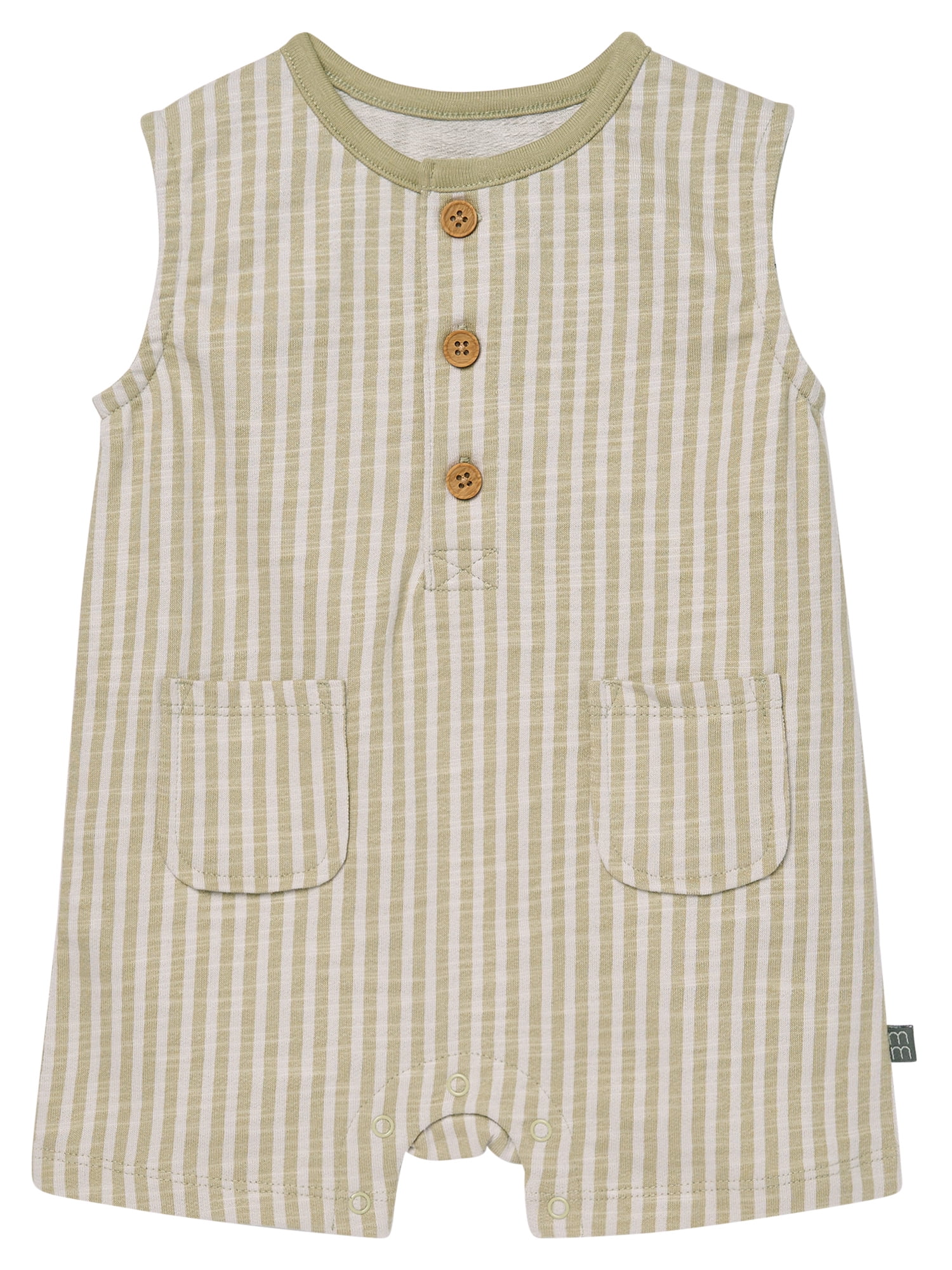 Modern Moments by Gerber Baby Boy Sleeveless Slouch Henley Romper with ...