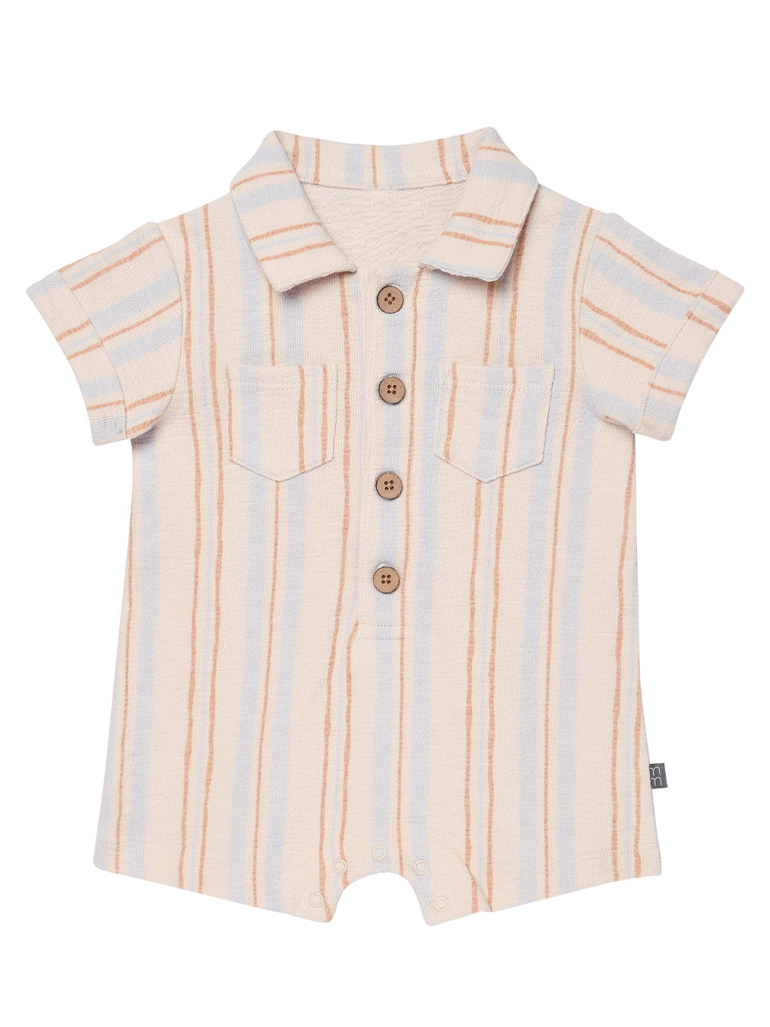 Modern Moments by Gerber Baby Boy Slouch Henley Romper, Sizes 0/3 ...