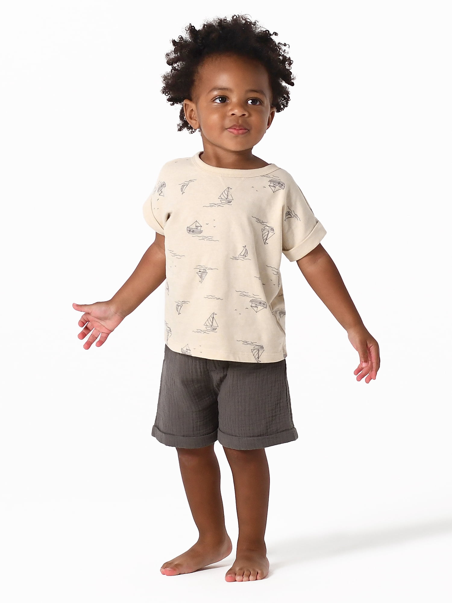 Modern Moments by Gerber Baby Boys Short Sleeve Tee and Gauze Shorts ...