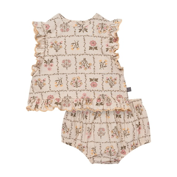 Modern Moments by Gerber Baby Girl Bloomer Outfit Set, 2-Piece, Sizes 0/3 Months - 24 Months ...