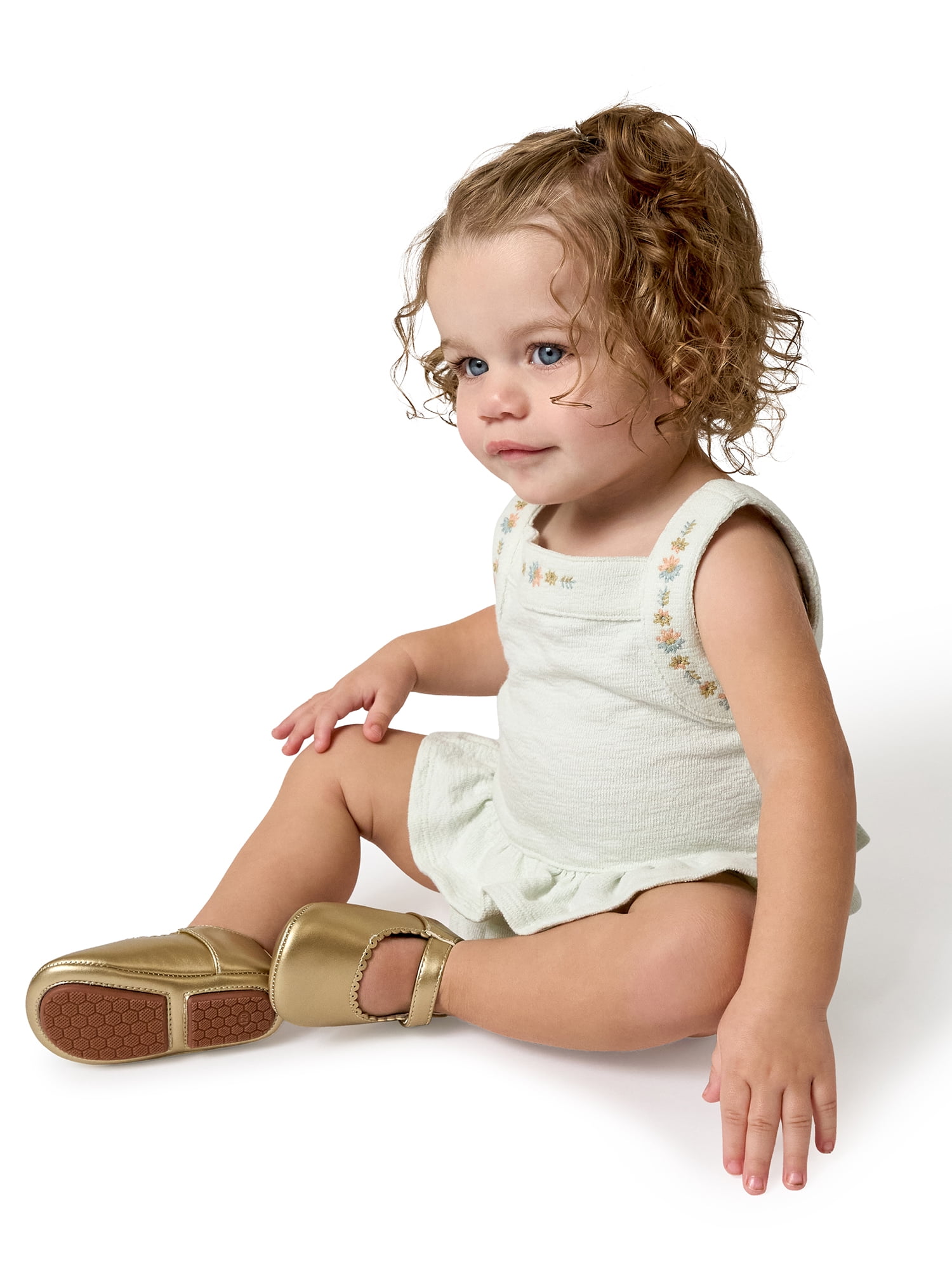 Modern Moments by Gerber Baby Girl Bloomer Outfit Set with Embroidery ...