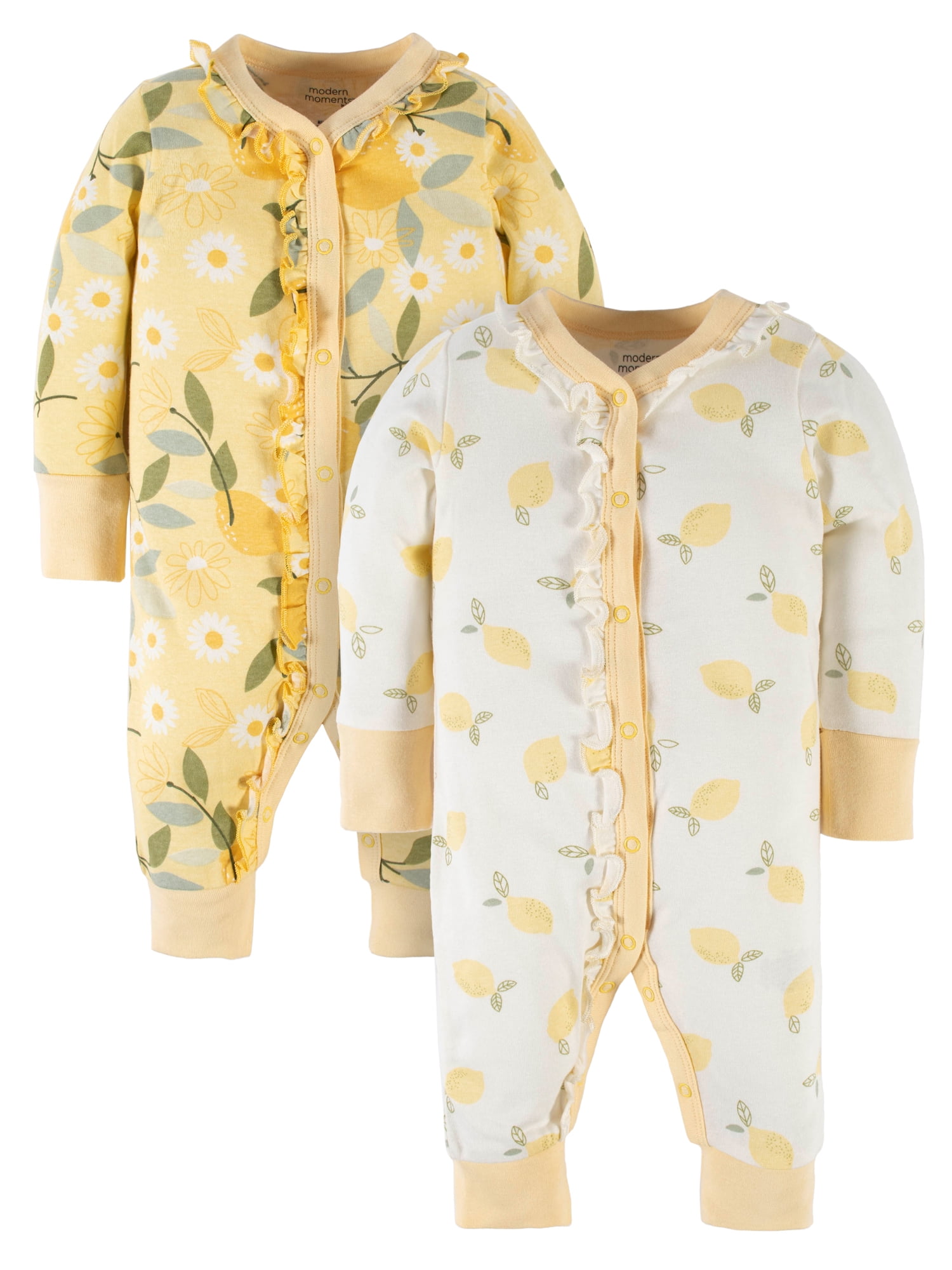 Modern Moments by Gerber Baby Girl Coveralls, 2-Pack, Sizes Newborn-24M ...
