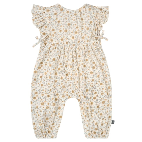 Modern Moments by Gerber Baby Girl Long Leg Romper with Ruffle Sleeves ...