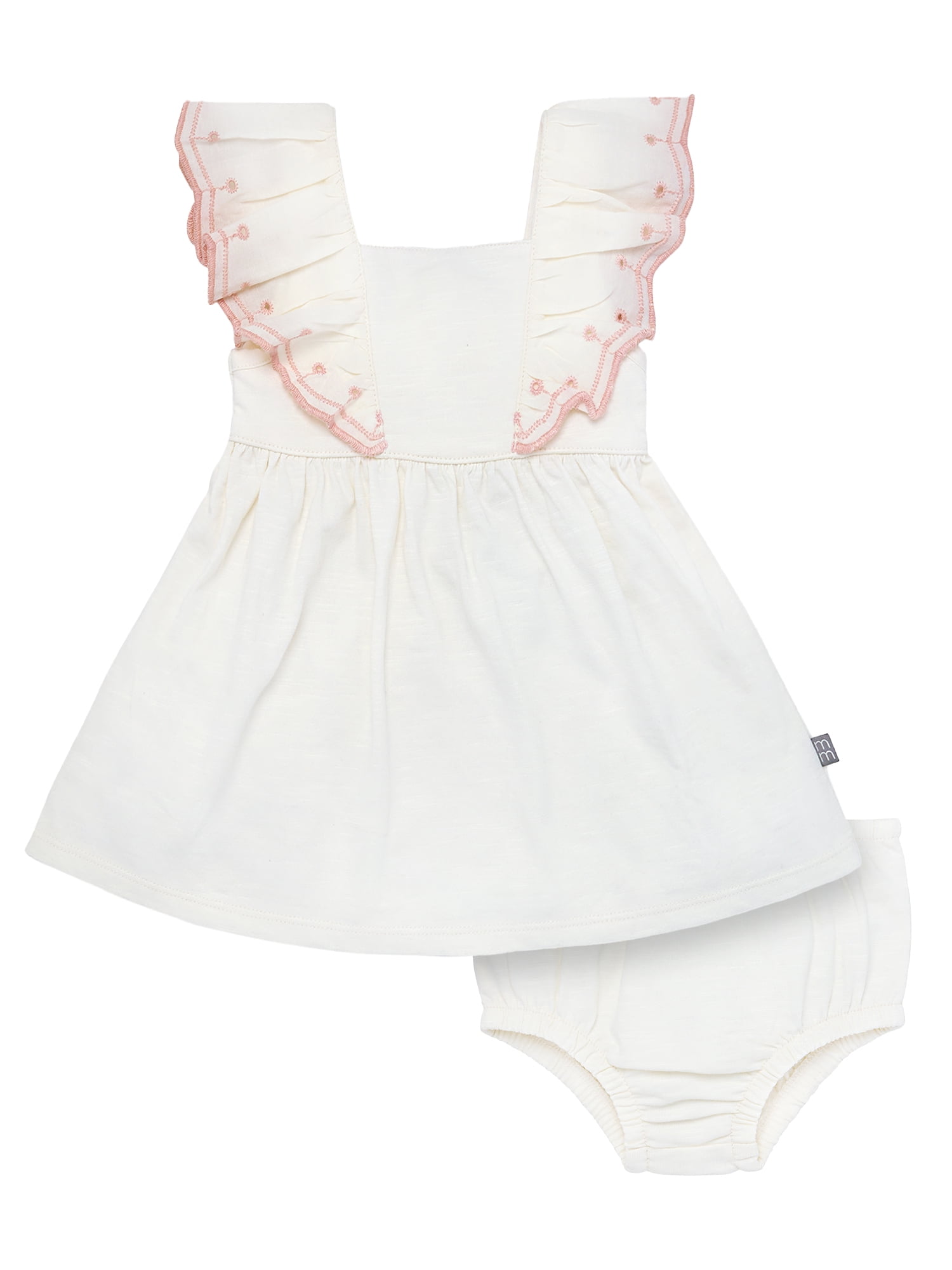 Modern Moments by Gerber Baby Girl Ruffled Dress With Diaper Cover, 2 ...