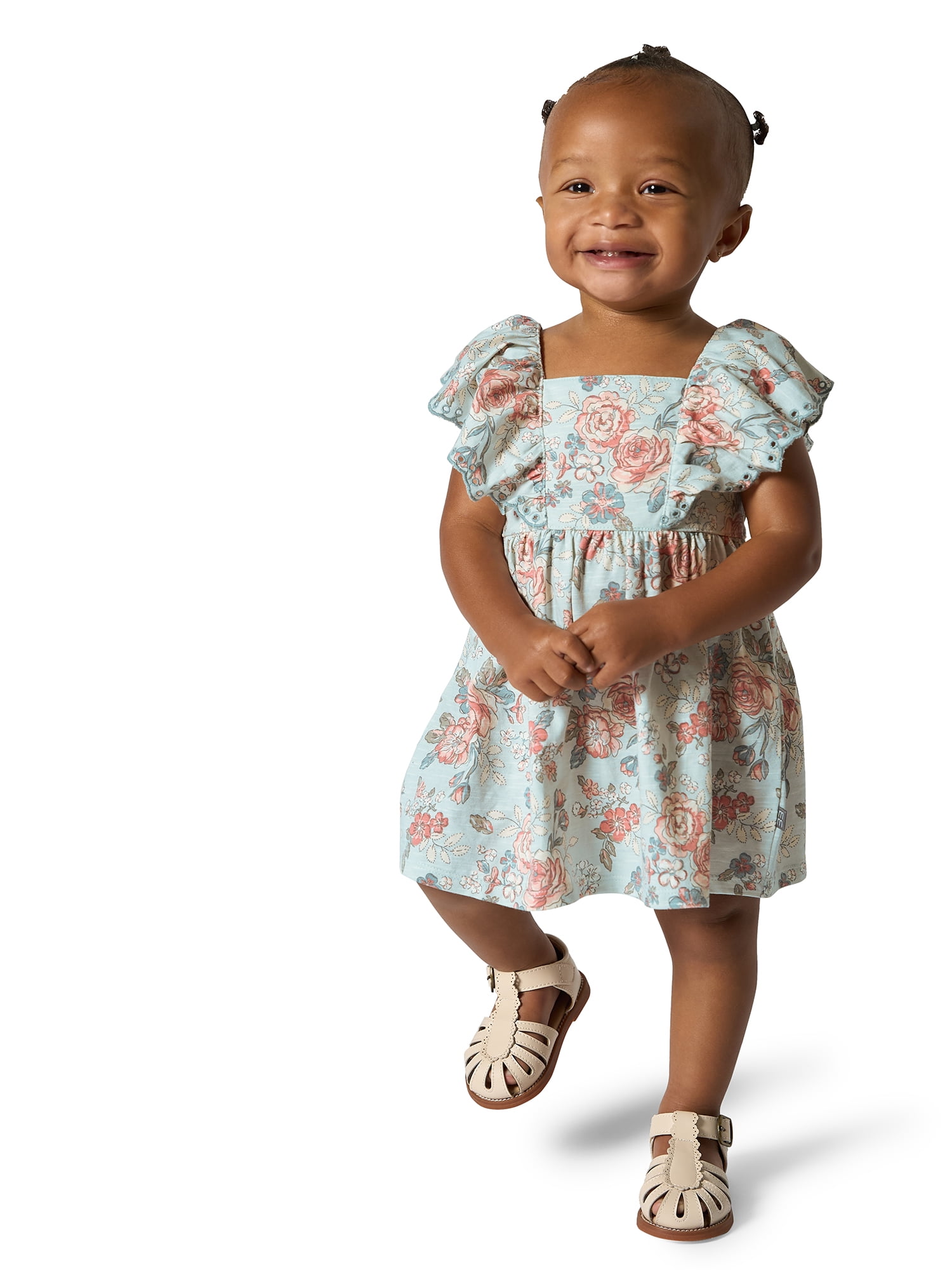 Gerber Baby Girl Ruffled Dress - Cotton - Sizes 0/3-24 Months - Walmart.com