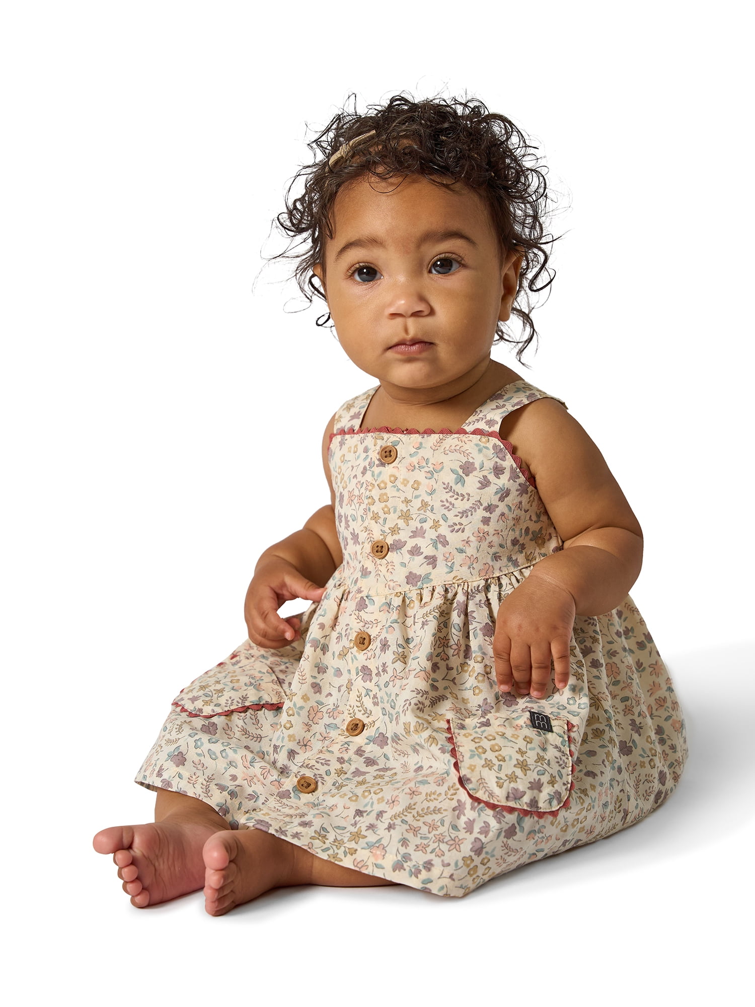 Modern Moments Baby Girl Soft Dress with Ric-Rac Detail and Diaper ...