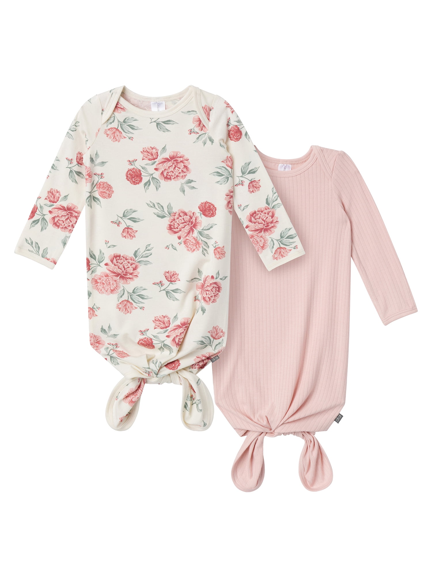 Modern Moments by Gerber Baby Neutral Viscose Knotted Gown With Mittens ...