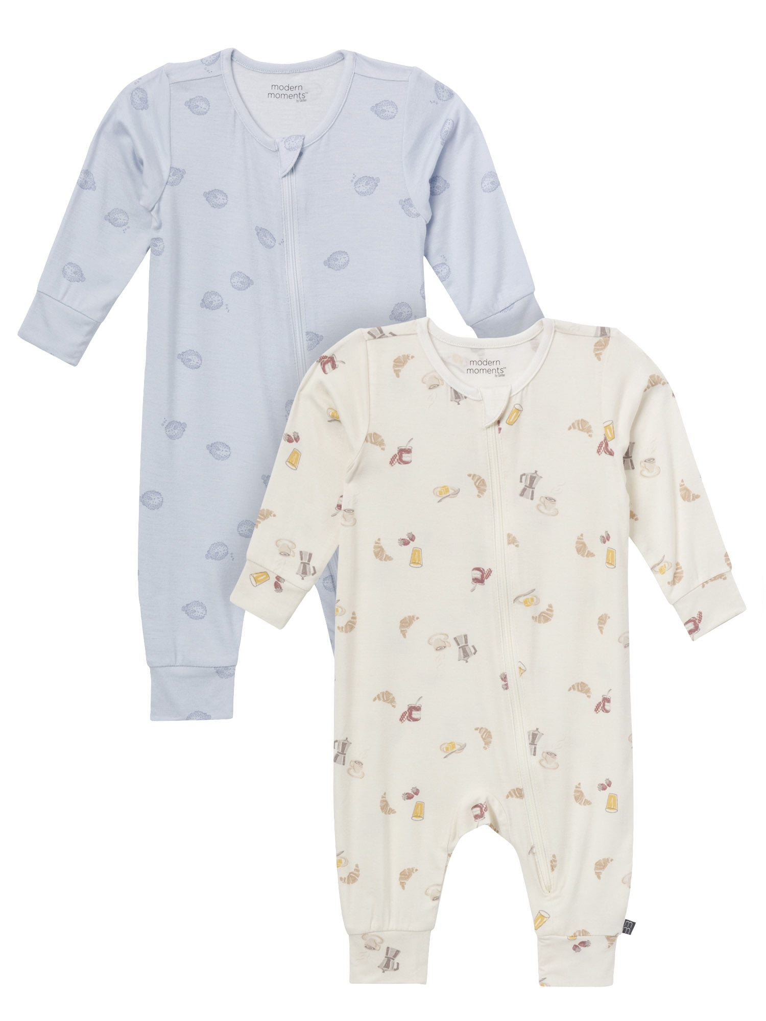 Modern Moments by Gerber Baby Neutral Super Soft 2-Pack Coveralls ...