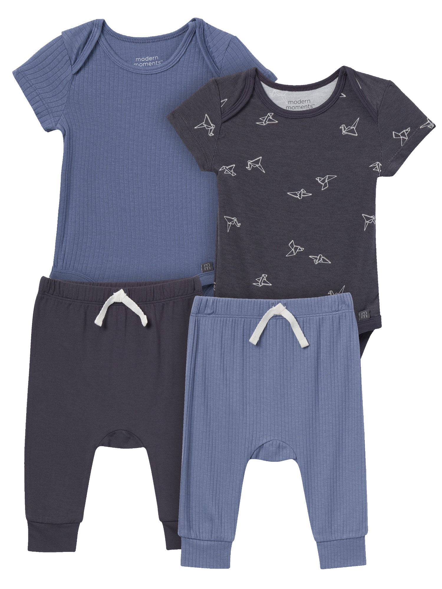 Modern Moments by Gerber Baby Neutral Super Soft Viscose Outfit Set, 4 ...