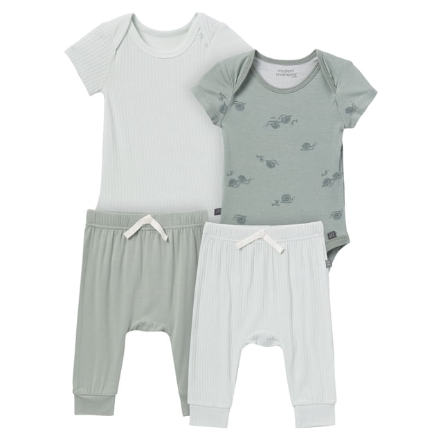Modern Moments by Gerber Baby Neutral Super Soft 4-Piece Bodysuits and ...