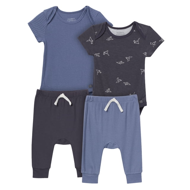 Modern Moments by Gerber Baby Neutral Super Soft 4-Piece Bodysuits and ...