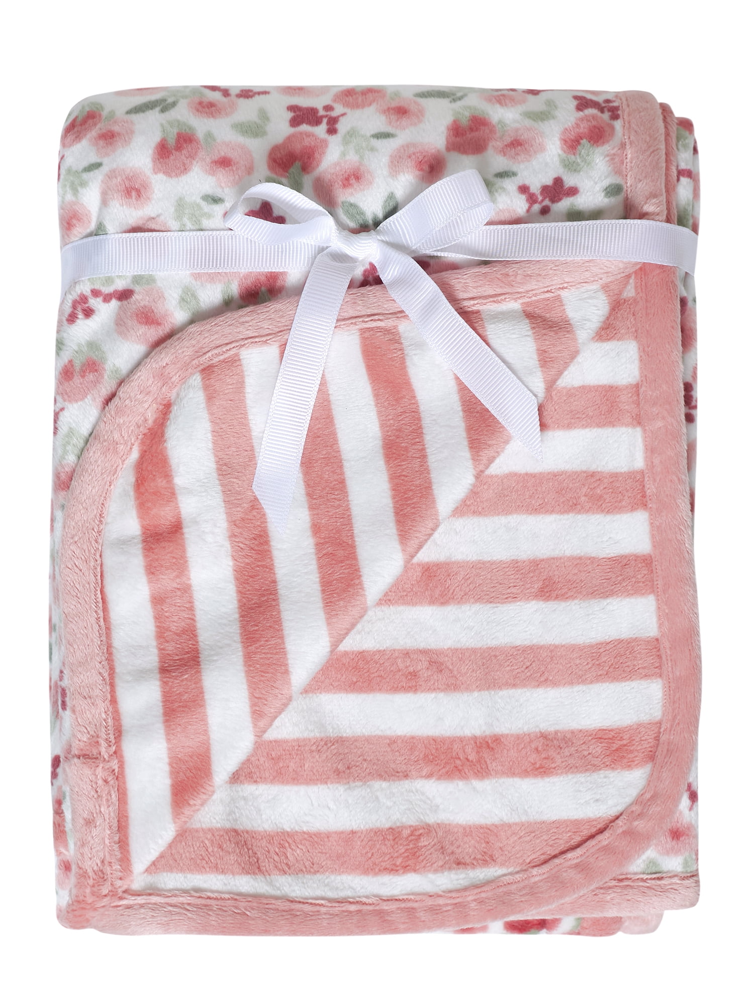 Modern Moments by Gerber Baby & Toddler Girls Reversible Plush Blanket ...