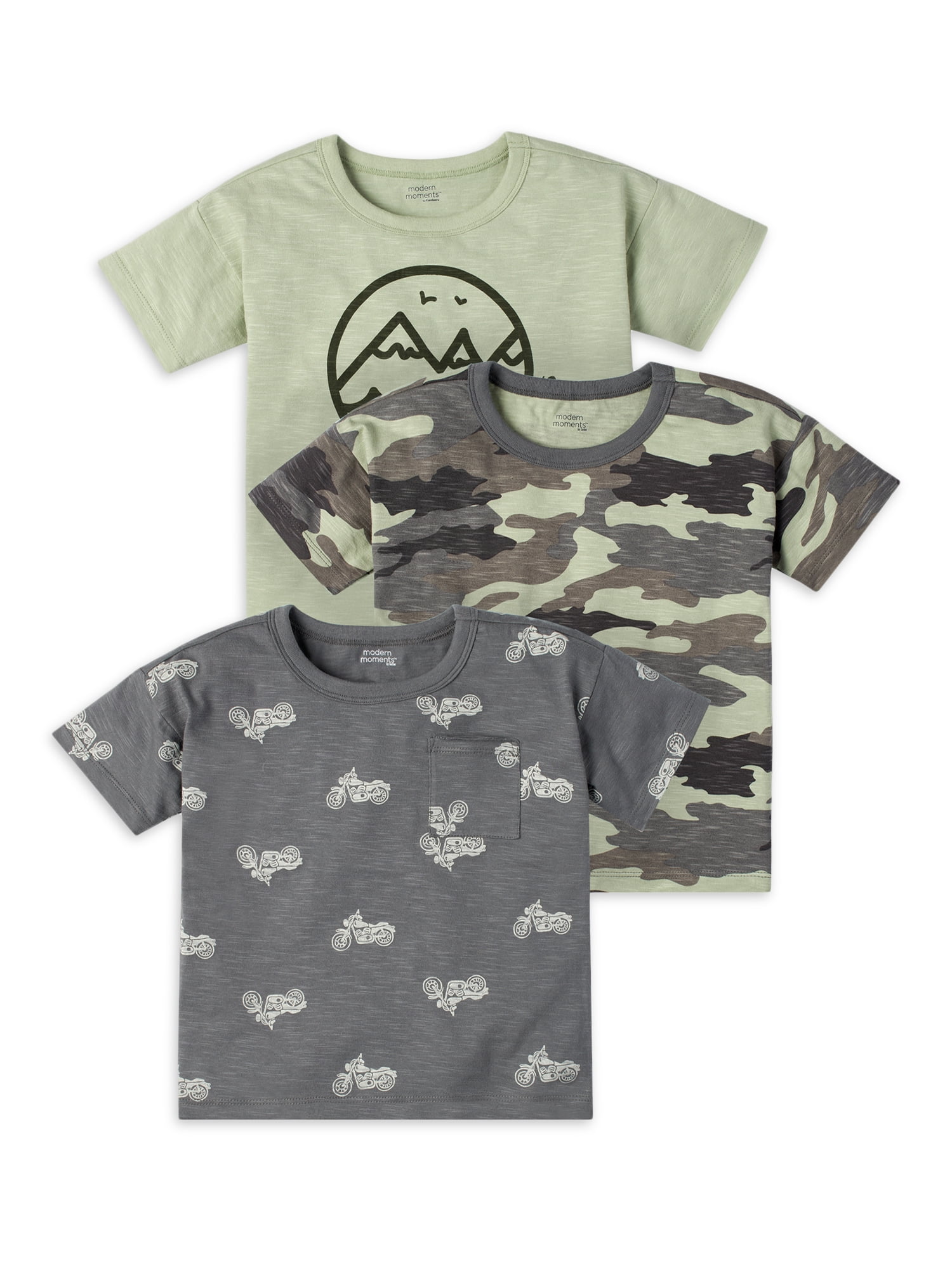 Modern Moments Baby & Toddler Boy Cotton T-Shirts 3-Pack, Sizes 12M-5T ...