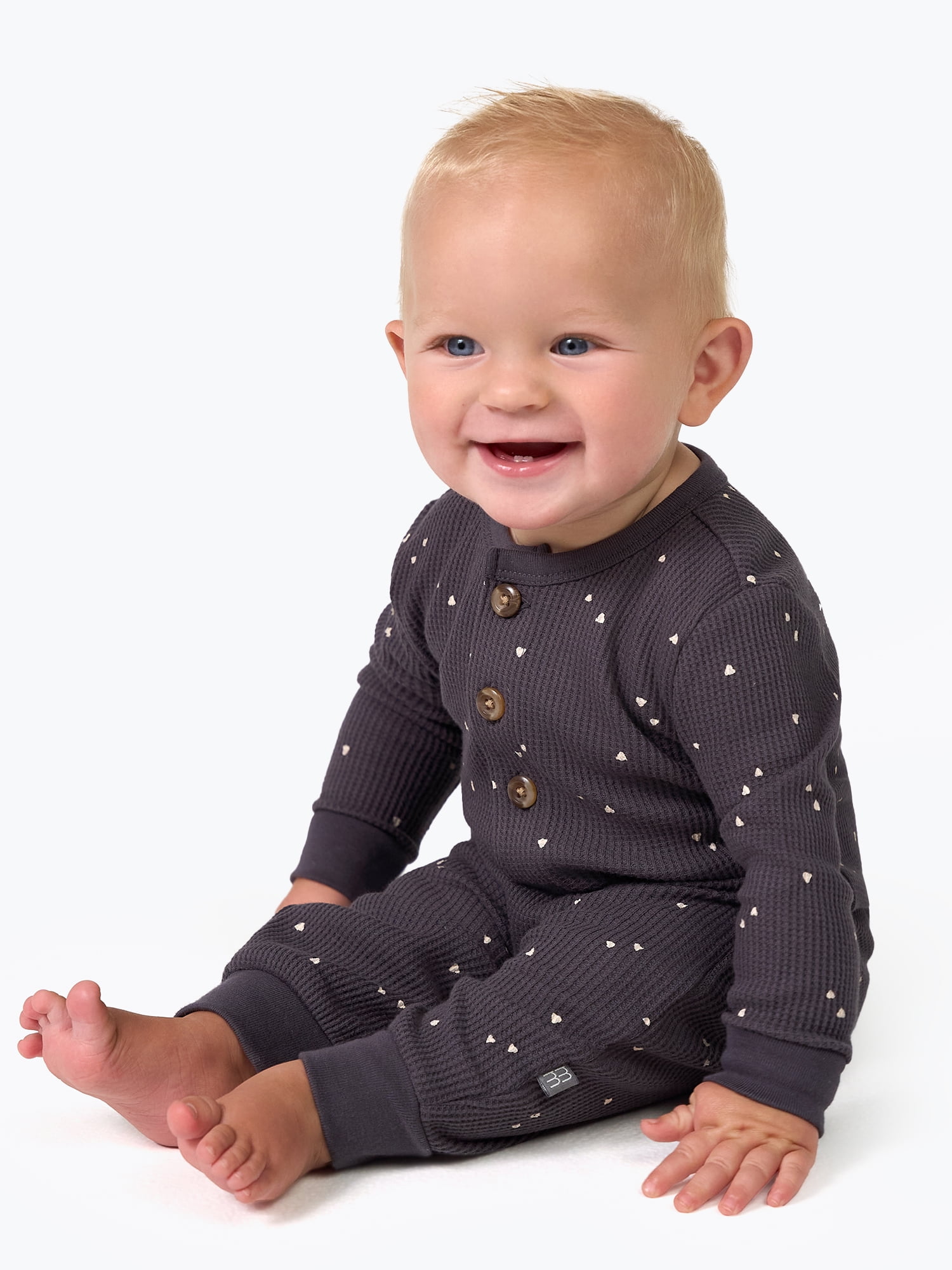 Modern Moments Baby Long Sleeve Romper, Sizes 0/3-24 Months, Soft ...