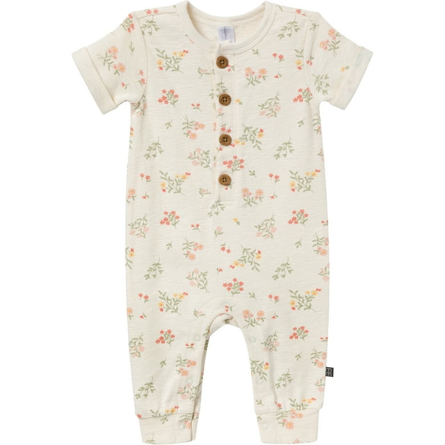 Modern Moments by Gerber Gender Neutral Short Sleeve Henley Romper ...