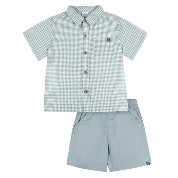 Modern Moments by Gerber Toddler Boy Button Front Shirt and Short ...
