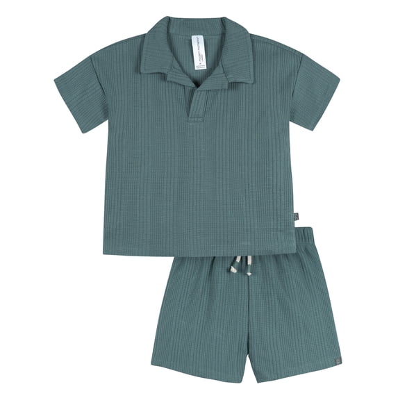 Modern Moments by Gerber Toddler Boy Johnny Collar and Short Outfit Set ...