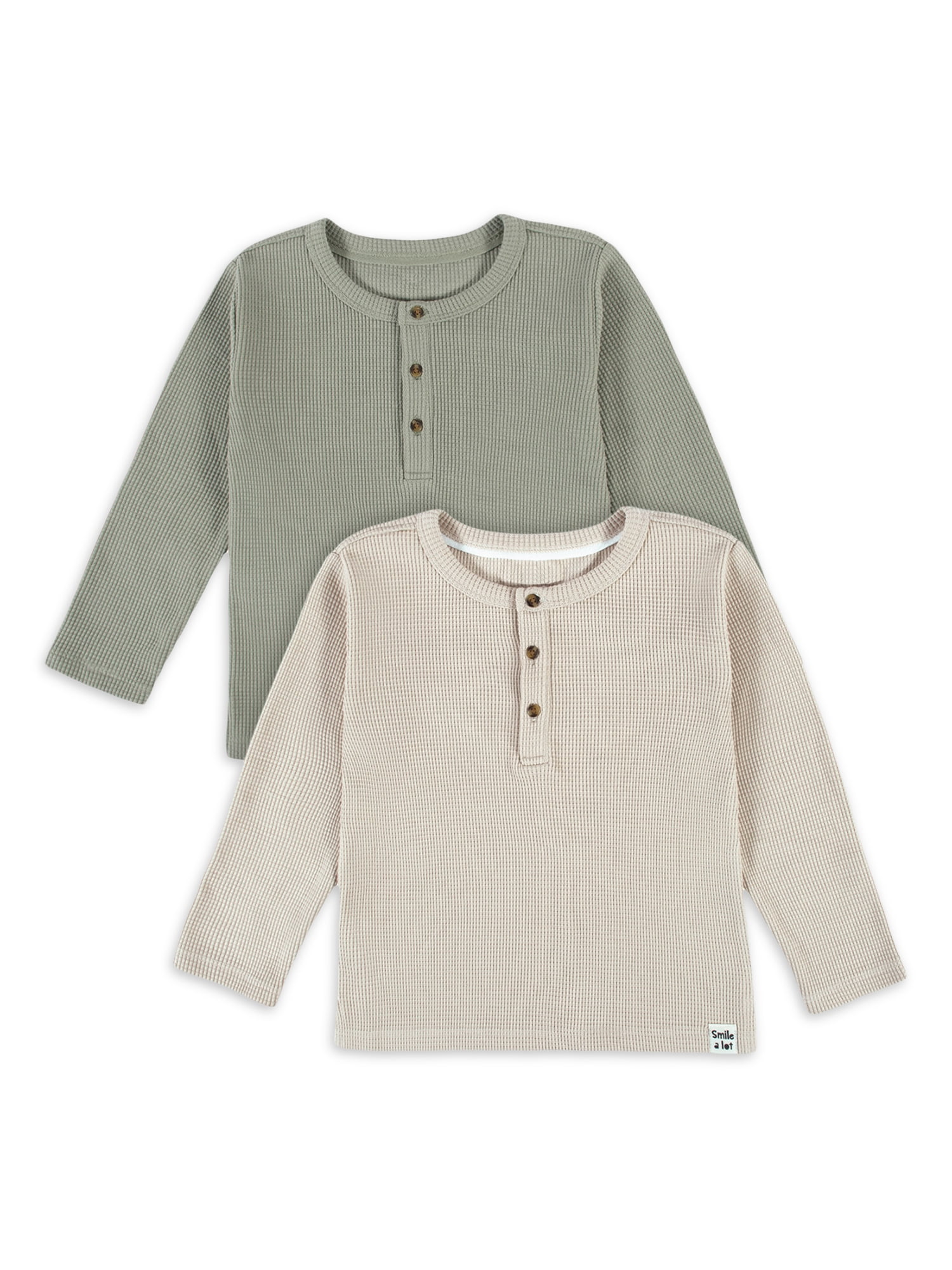Gerber Toddler Boy Long-Sleeve Waffle Henley T-Shirts - 2 Pack ...