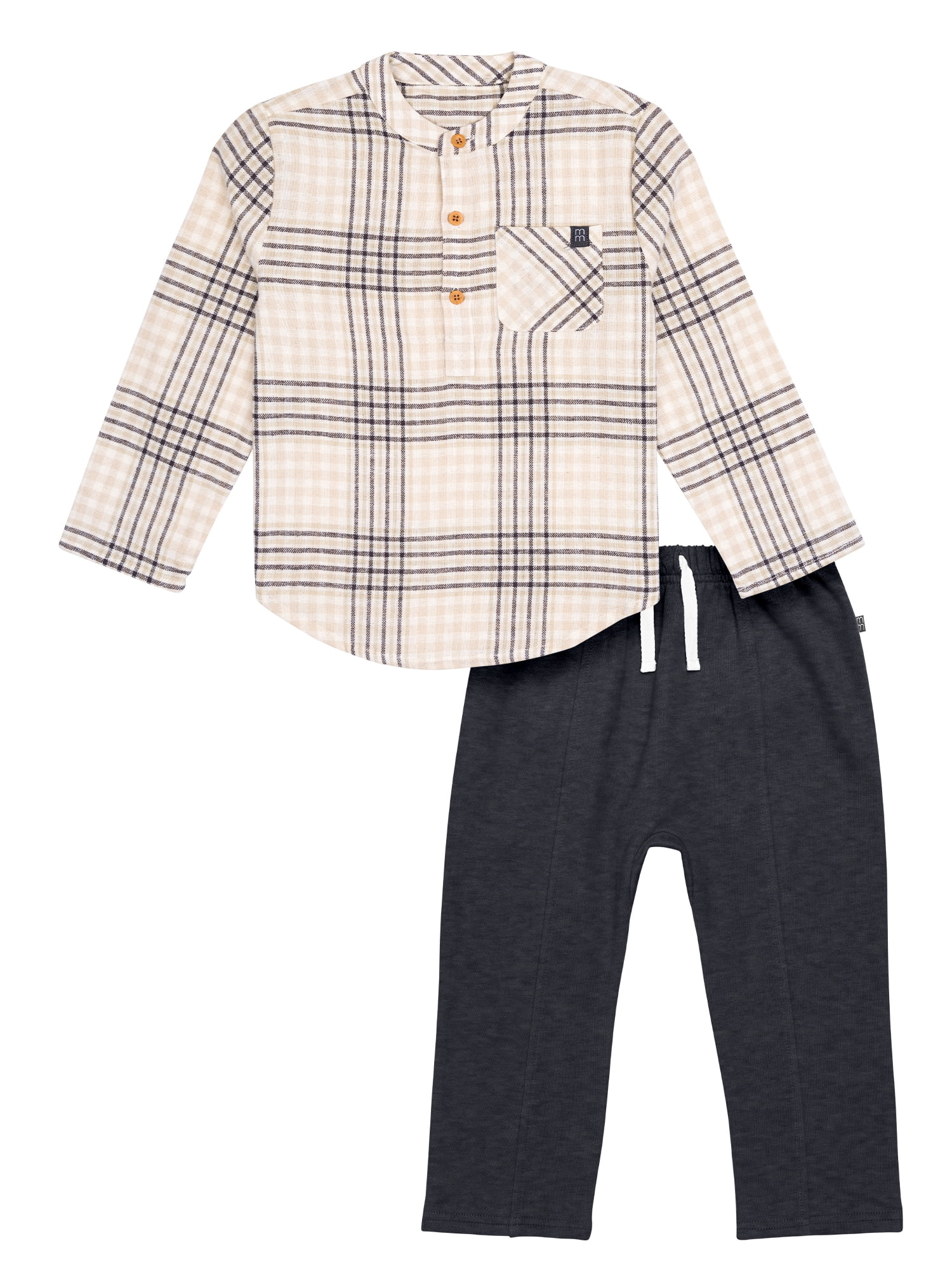 Modern Moments by Gerber Toddler Boy Mandarian Shirt and Pant Set, 2 ...