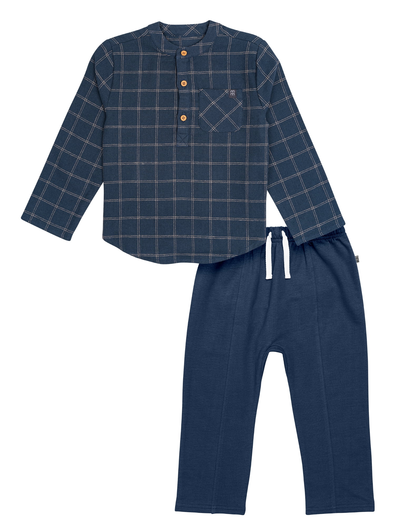 Modern Moments by Gerber Toddler Boy Mandarian Shirt and Pant Set, 2 ...