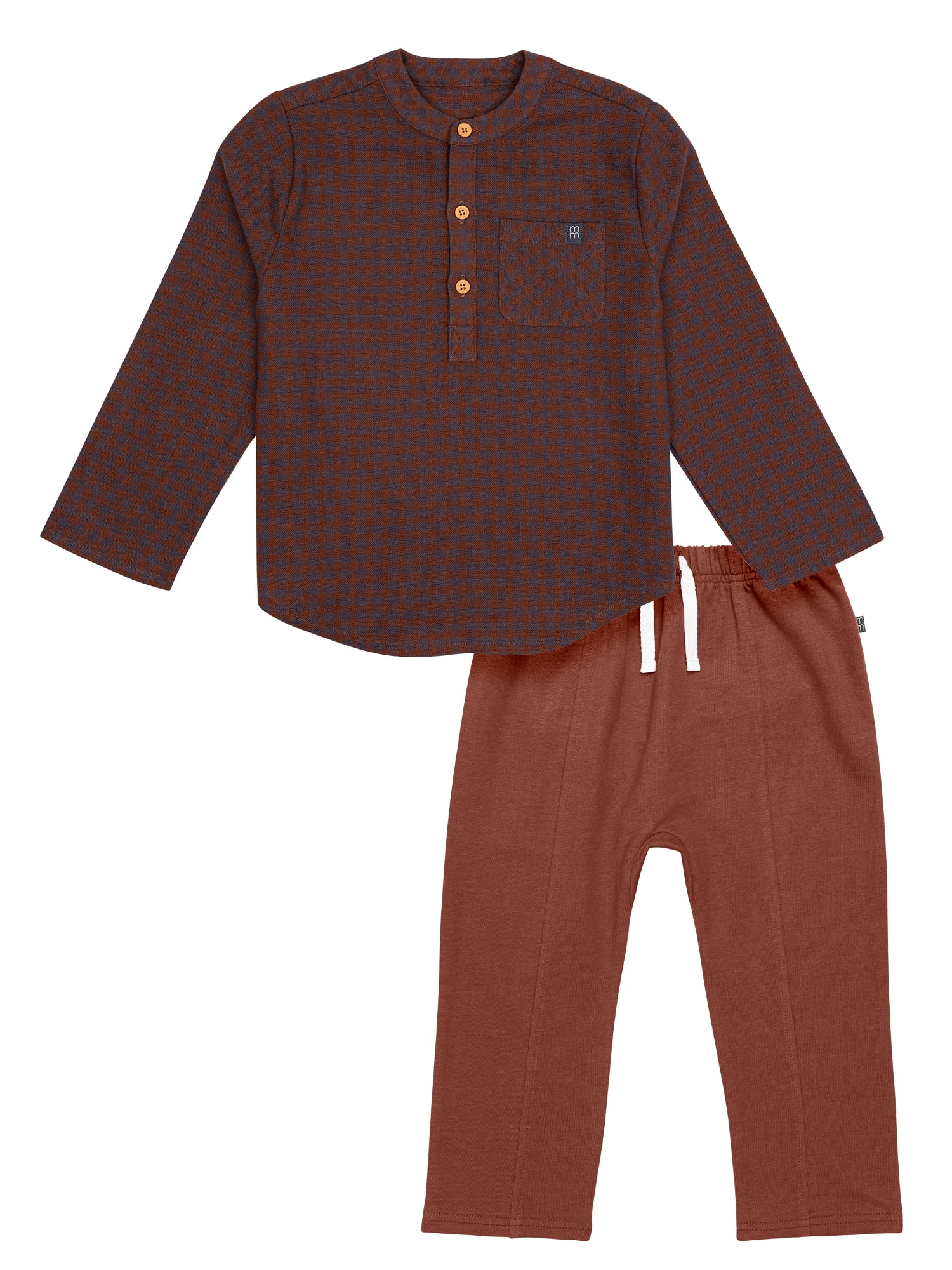 Modern Moments by Gerber Toddler Boy Mandarian Shirt and Pant Set, 2 ...