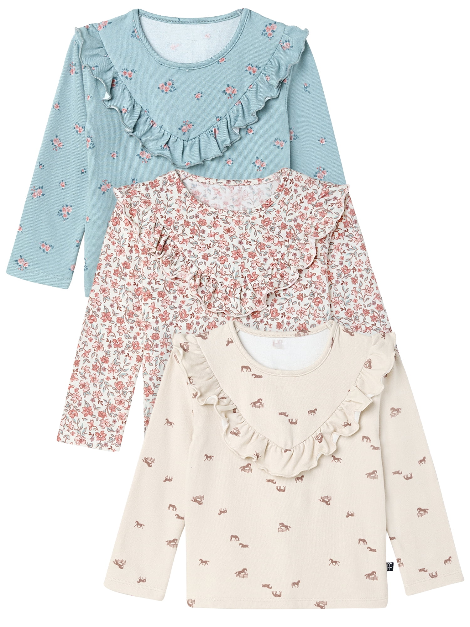 Modern Moments by Gerber Toddler Girl Organic Tops, 3-Pack, Sizes 12 Months - 5T - Walmart.com