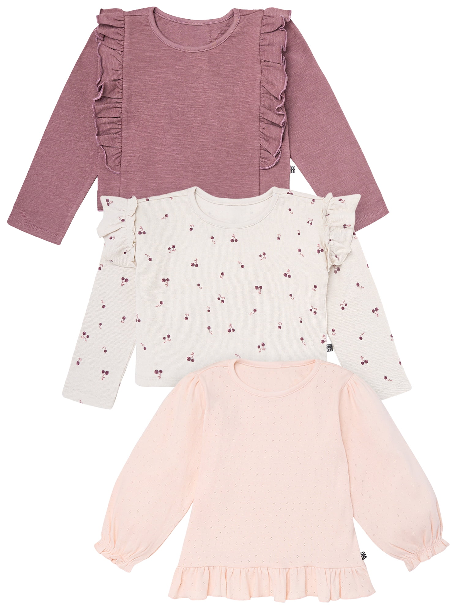 Modern Moments by Gerber Toddler Girl Organic Tops, 3-Pack, Sizes 12 Months - 5T - Walmart.com
