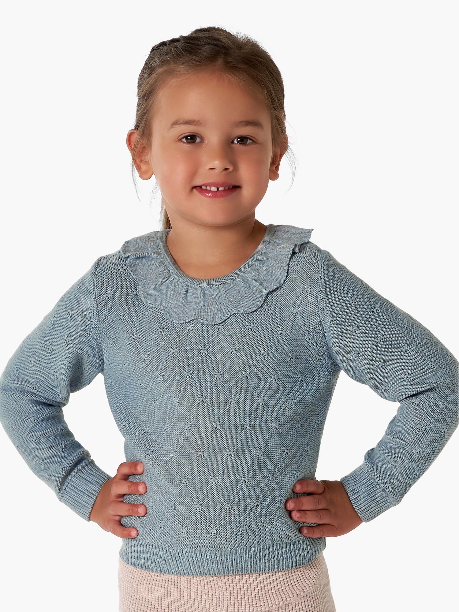Modern Moments by Gerber Toddler Girl Pointelle Sweater, Sizes 12 ...