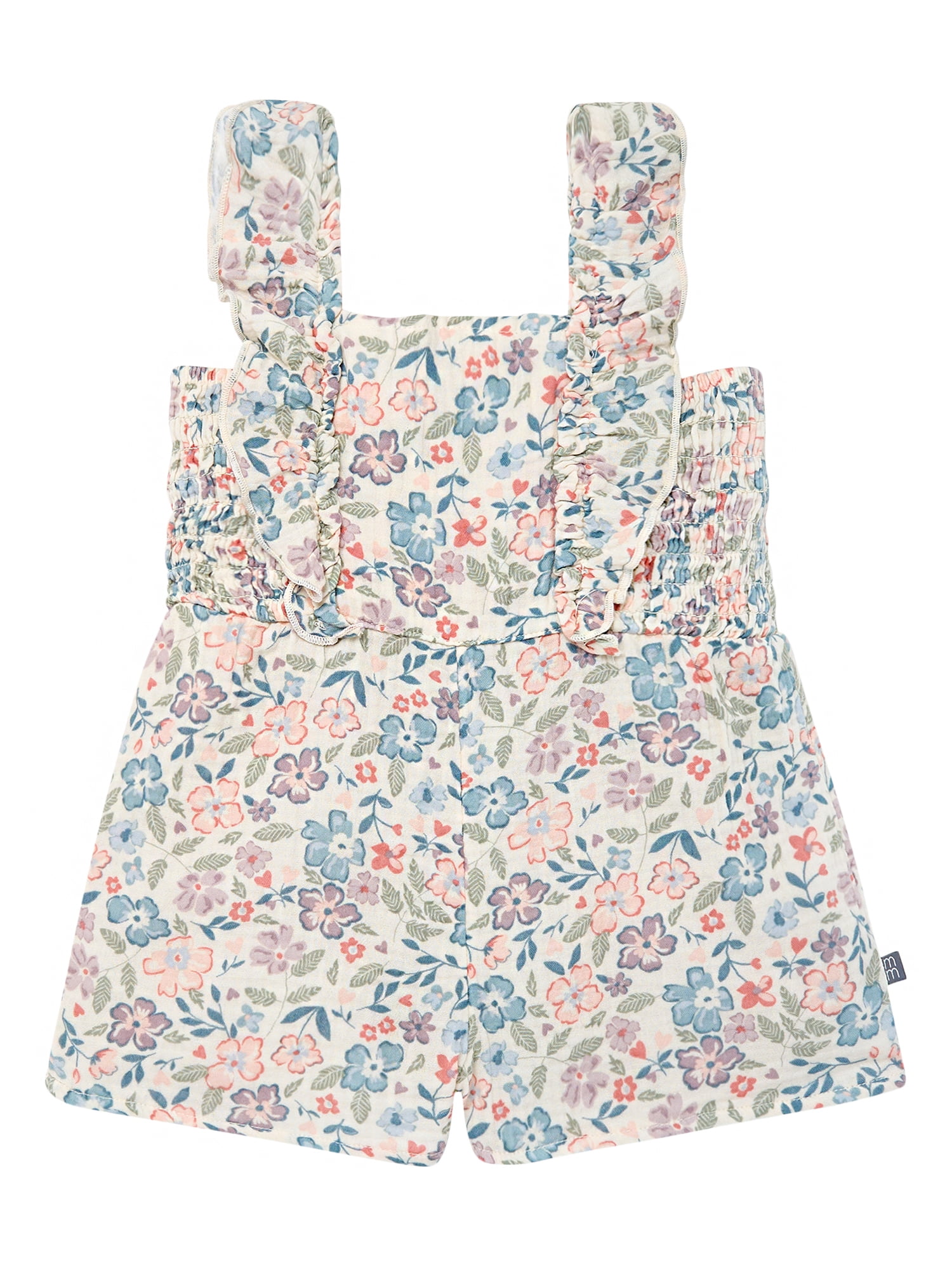 Modern Moments by Gerber Toddler Girl Smock Ruffle Wide Leg Romper ...