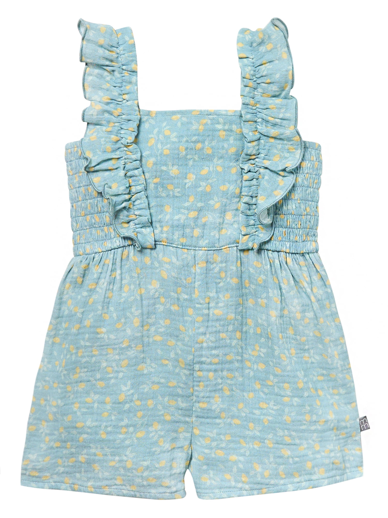 Modern Moments by Gerber Toddler Girl Smock Ruffle Wide Leg Romper ...