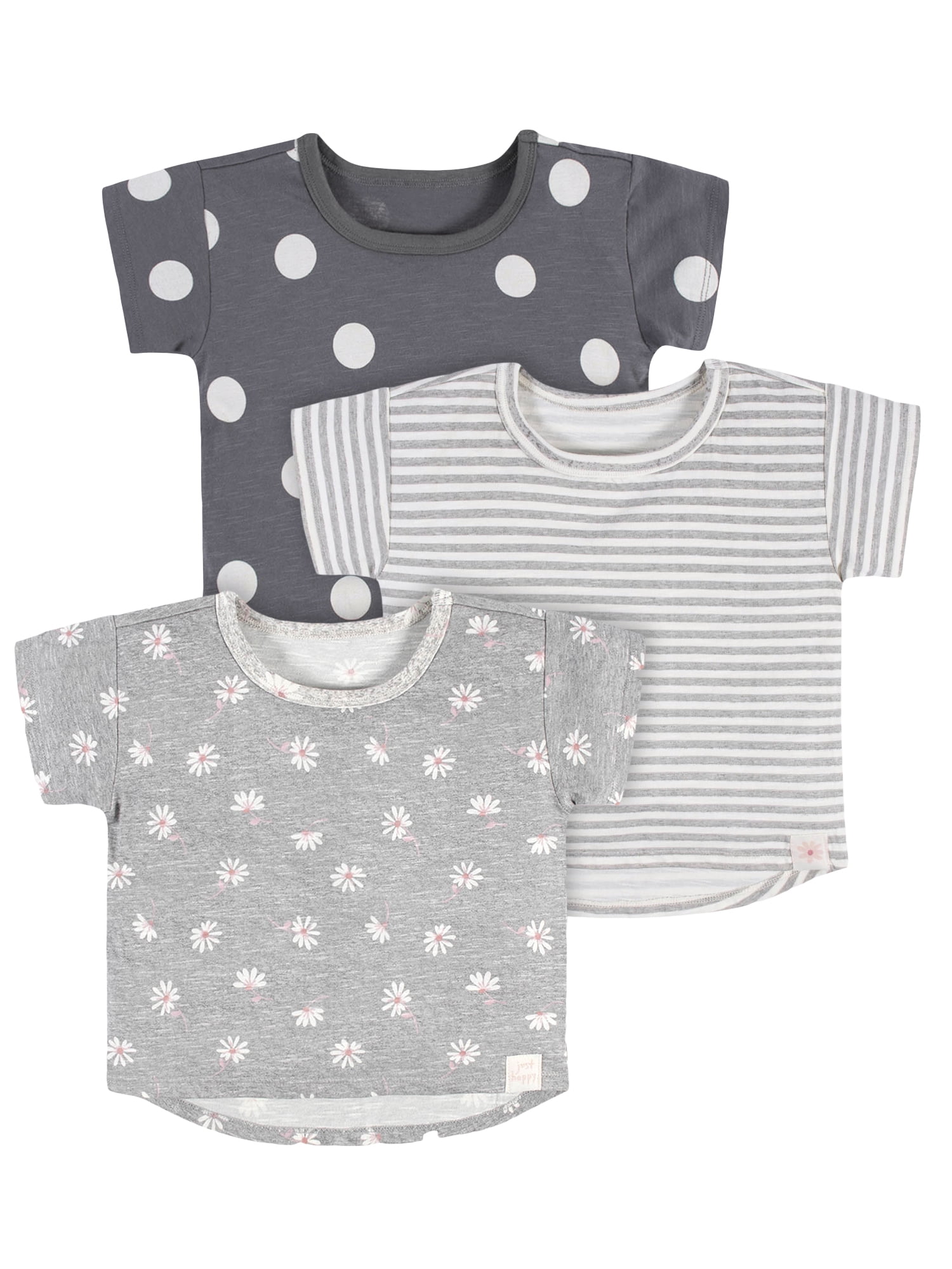 Modern Moments by Gerber Toddler Girls Short Sleeve Tee 3-Pack ...