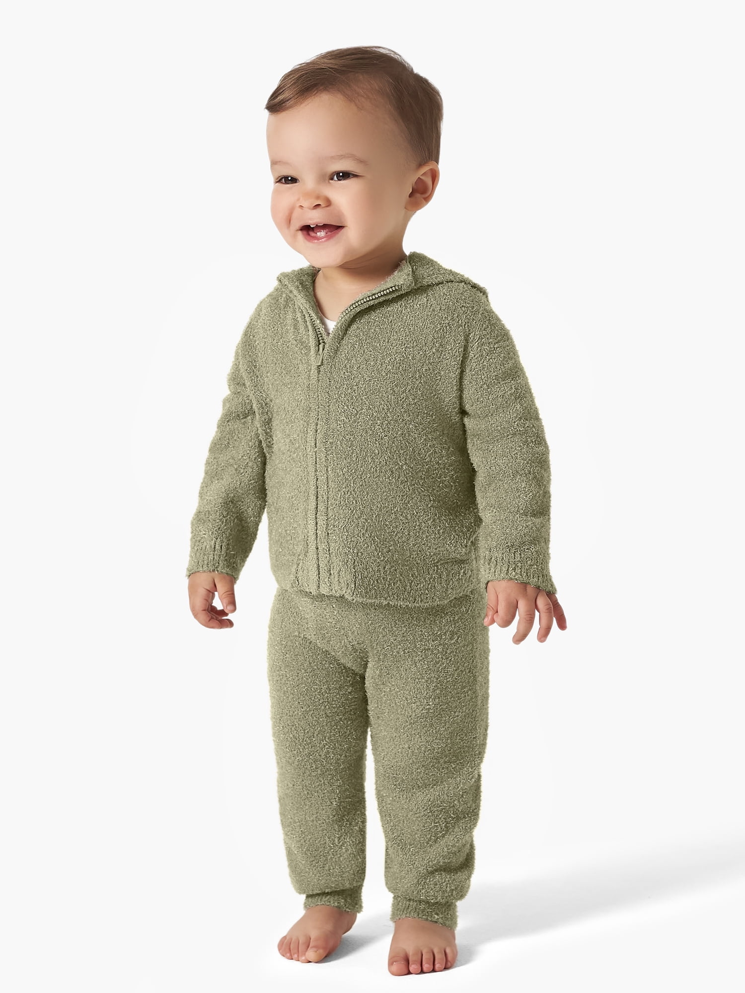 Modern Moments By Gerber Toddler Unisex Cozy Zip up Hoodie & Jogger, 2 ...
