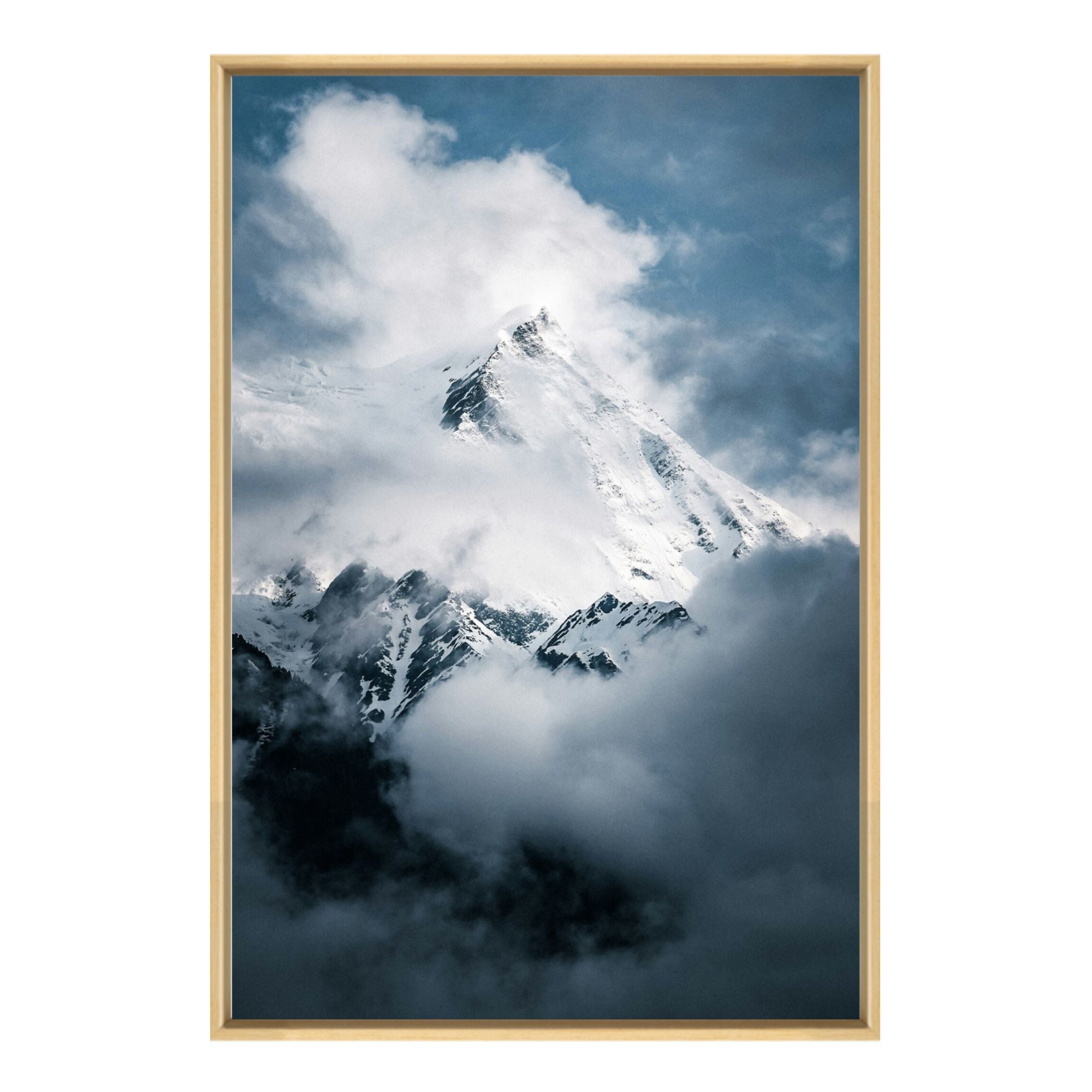Modern Mont Blanc Mountain Landscape Floating Framed Canvas Art –High ...
