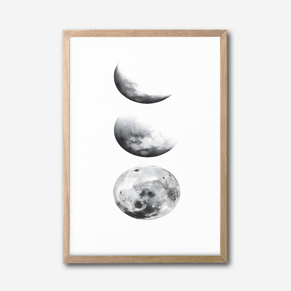 Modern Moon Phases Canvas Wall Art – Minimalist Black and White ...