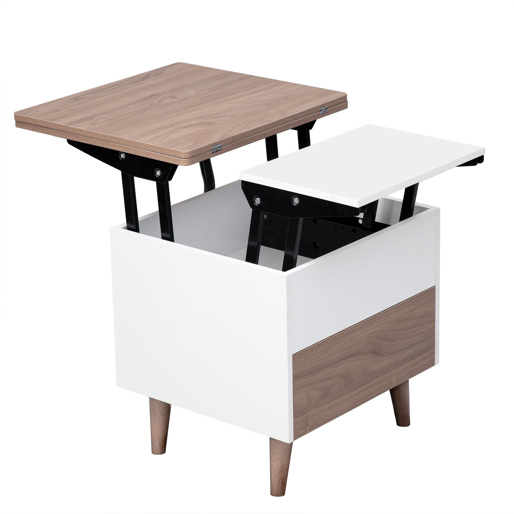 Modern Multi-functional Coffee Table with Storage Drawers Hidden ...