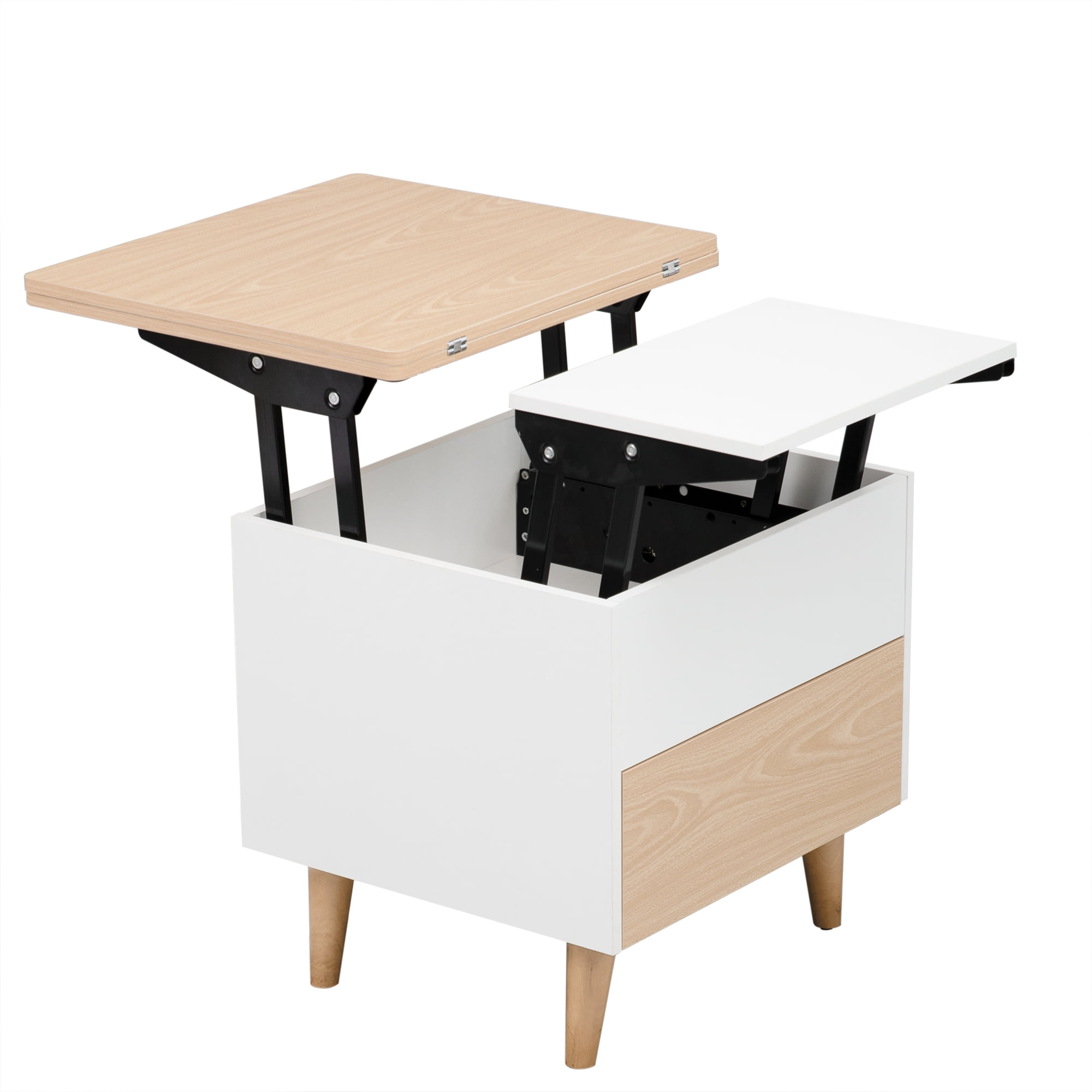 Modern Multi-functional Coffee Table with Storage Drawers Hidden ...