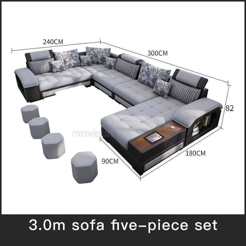 Modern Multifunctional Corner Sofa Set Living Room Minimalist Sofa L ...