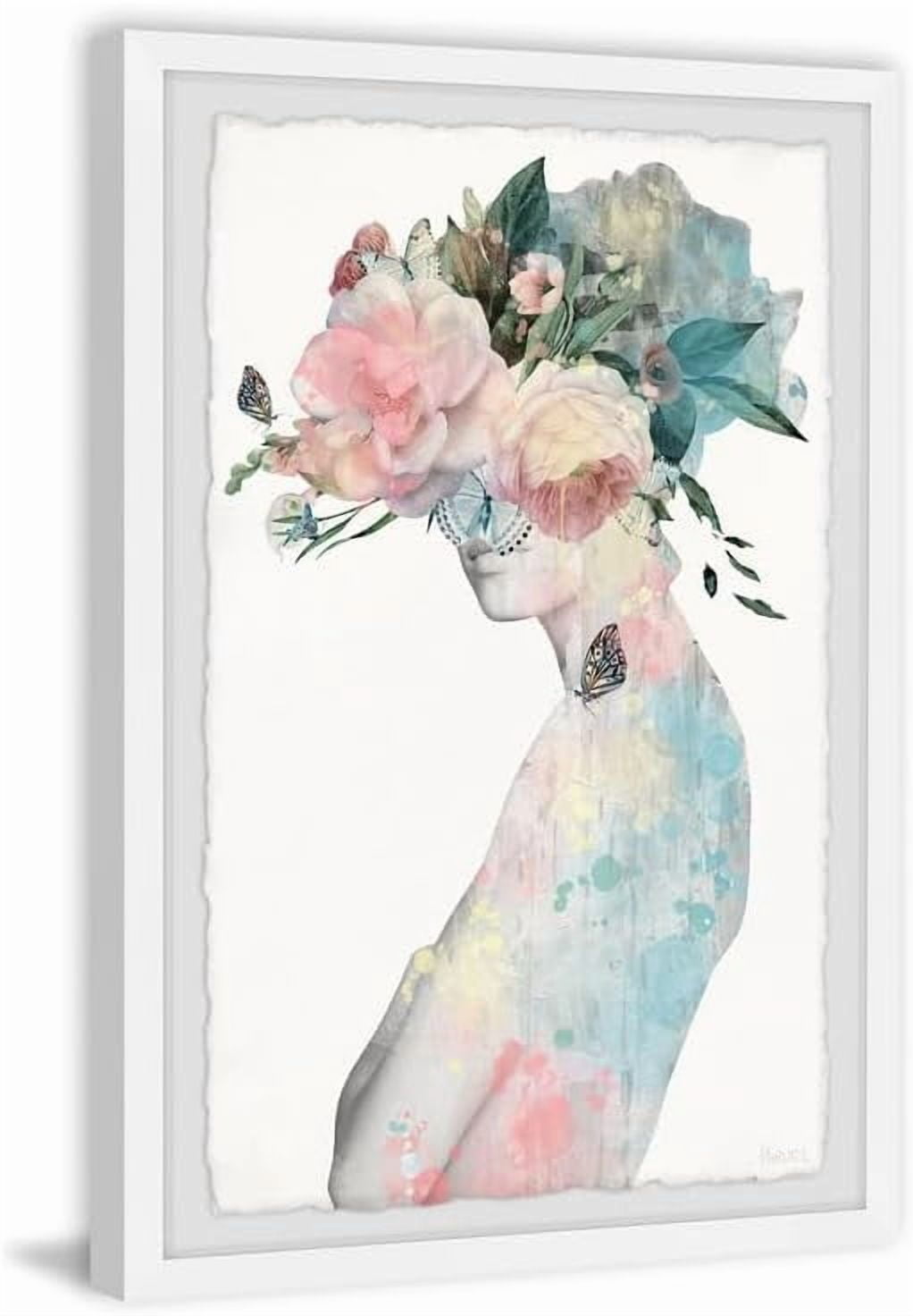 Modern Muse Flower and Butterflies II Framed Painting Print ...