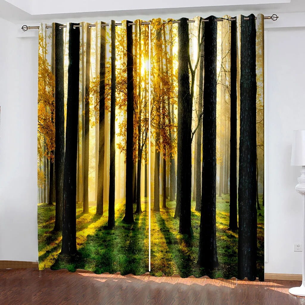 Modern Natural Scenery Forest Trees Series Pattern Panel Thin Shading ...