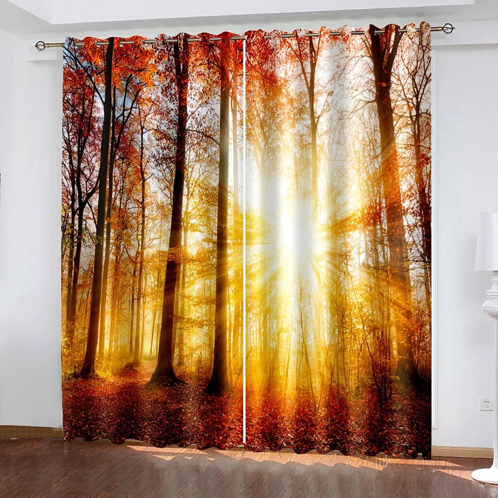 Modern Natural Scenery Forest Trees Series Pattern Panel Thin Shading ...