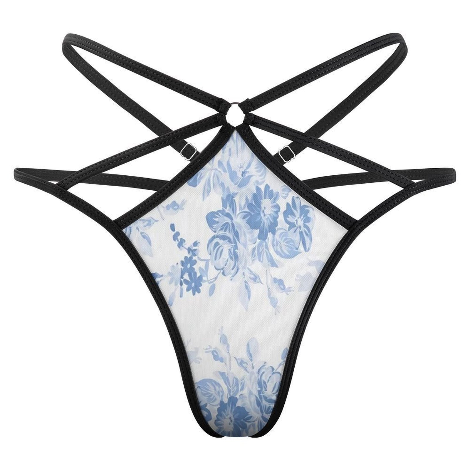 Modern Navy Blue White Watercolor Elegant Floral Open Type Women's ...