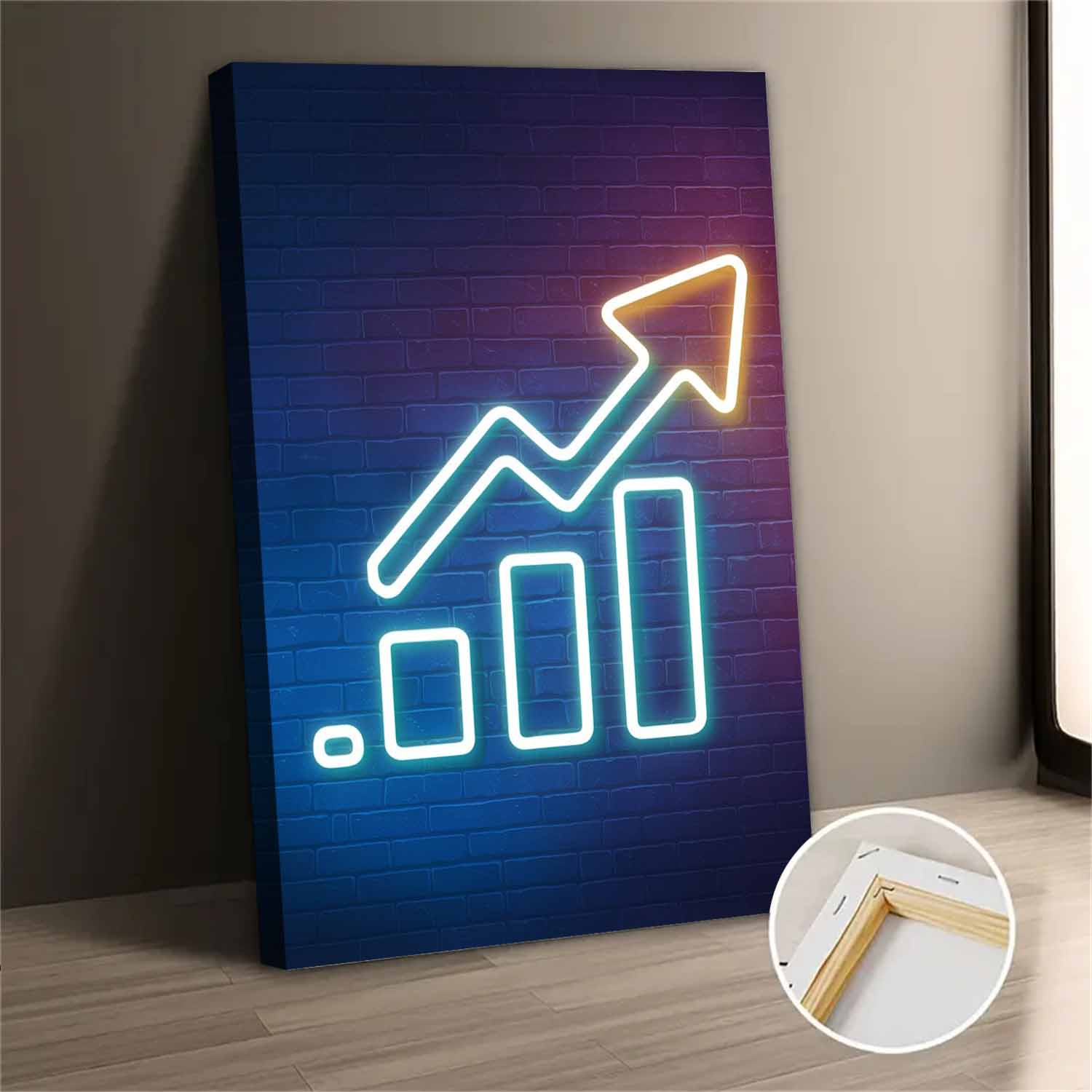Modern Neon Chart Canvas Wall Art For Bedroom Living Room Decor ...
