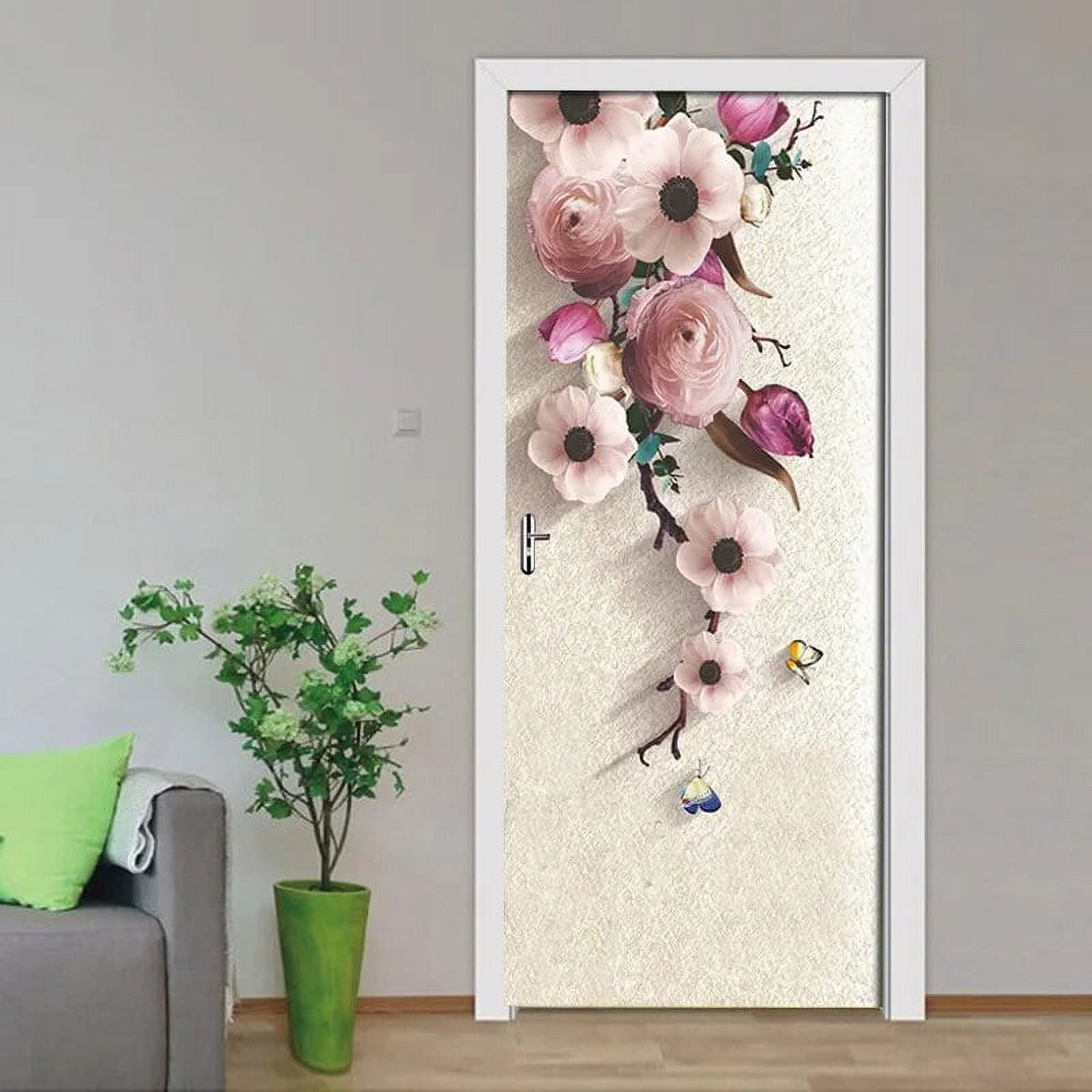 Modern New Chinese Style Flower Door Sticker Corridor Corridor ...