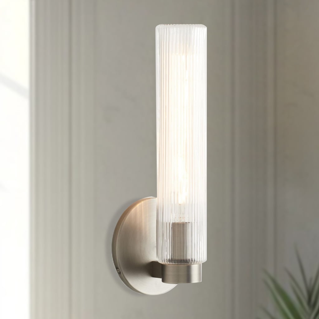 Radiant Fluted Textural Metallic Finish Glow Sconce,Bathroom Sconce ...