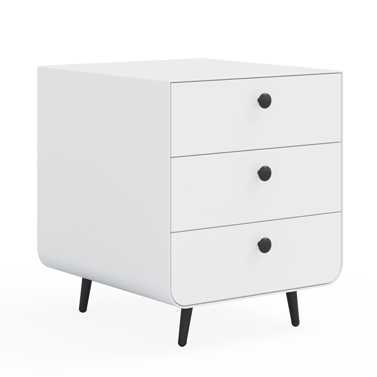 Modern Night Stand Storage Cabinet Steel Bedside Table Cabinet With 2 ...