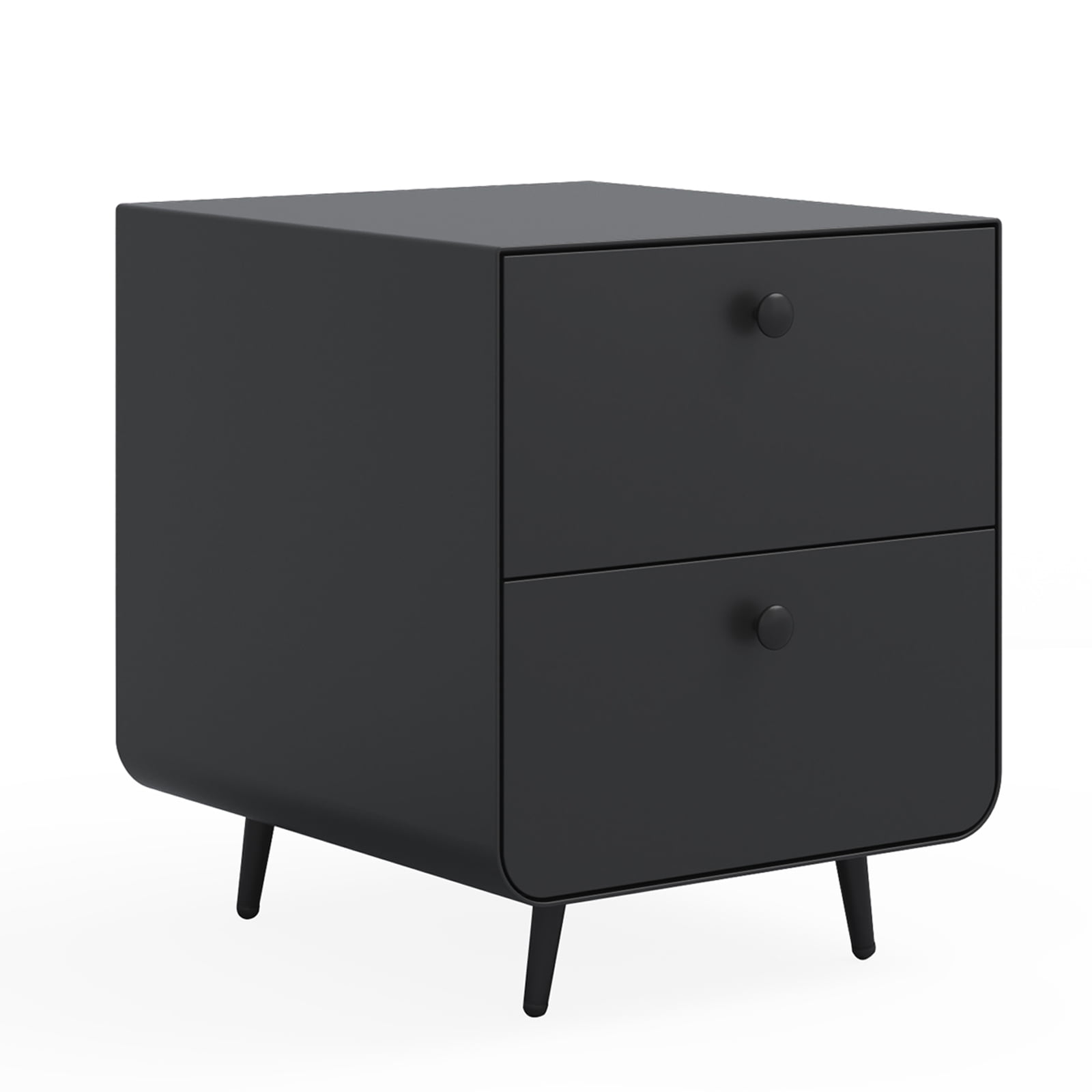 Modern Night Stand Storage Cabinet Steel Bedside Table Cabinet With 2 ...